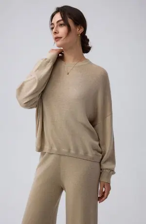 JUANA Nilo Knitted Crewneck In Merino Wool, Silk, And Hemp - Beige