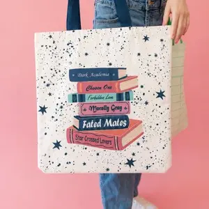 JOLLITY & CO Romantasy Books Themed Canvas Tote