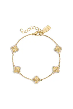 ELECTRIC PICKS Mini Icon Clover Bracelet With Crystal Details - Gold