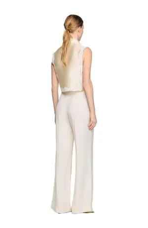 Sandro Buttoned Slit Wide-leg Trousers