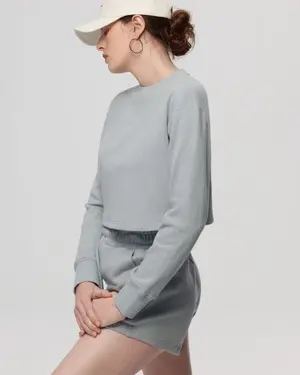 JUANA Off Hours Natural Crewneck Sweater - Light Blue