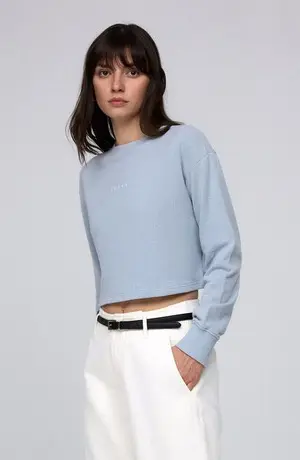 JUANA Off Hours Natural Crewneck Sweater - Light Blue