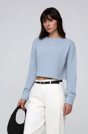 JUANA Off Hours Natural Crewneck Sweater - Light Blue