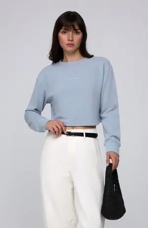 JUANA Off Hours Natural Crewneck Sweater - Light Blue