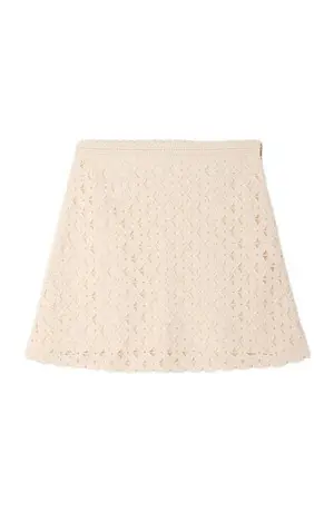 Sandro Beaded Crochet Knit Skirt
