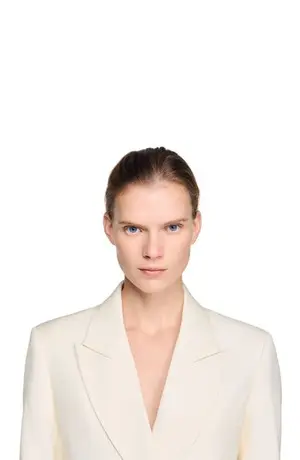 Sandro Double-breasted Tailored Jacket - Ecru
