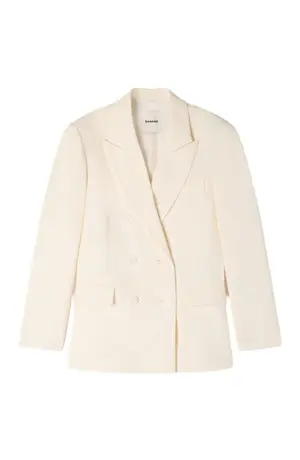 Sandro Double-breasted Tailored Jacket - Ecru