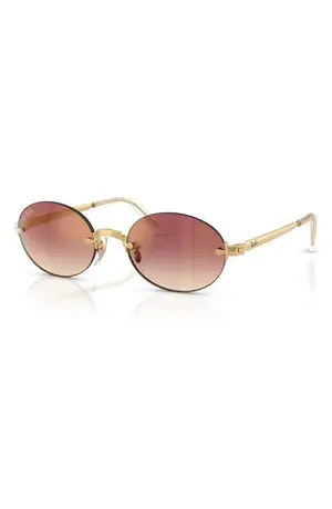 Ray-ban Oval Rimless Sunglasses - Arista/clear Violet