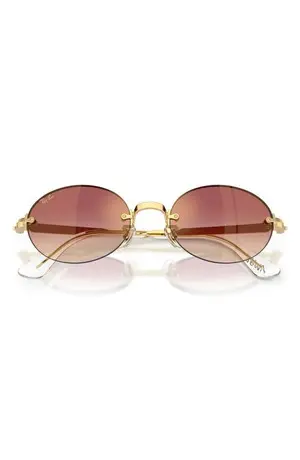 Ray-ban Oval Rimless Sunglasses - Arista/clear Violet