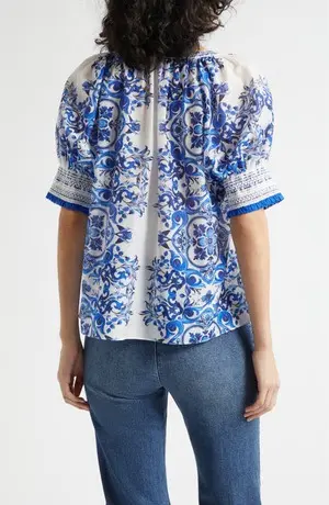 Alice + Olivia Thalia Floral Print Top