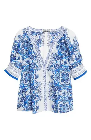 Alice + Olivia Thalia Floral Print Top