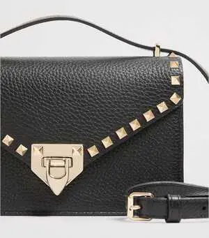 Valentino Garavani Grained Leather Rockstud Shoulder Bag
