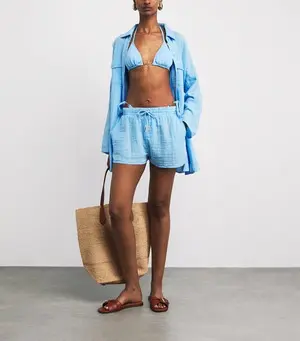 Melissa Odabash Menorca Bikini Top With Gold-tone Horsebit Detail - Blue