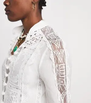 Zimmermann Ramie Lace Aster Blouse