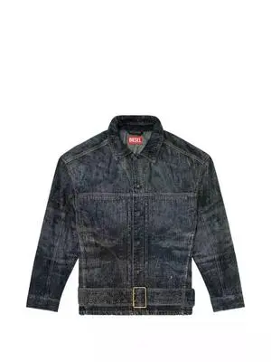 DIESEL® D-valero-s Belted Denim Jacket - Black