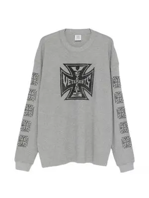 Vetements Biker Cross-print T-shirt - Grey