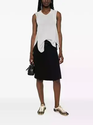 Giorgio Armani Mesh-panel Sleeveless Top - Grey