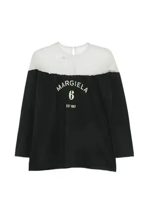 MAISON MARGIELA Logo Print Sheer Panel T-shirt