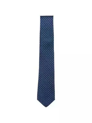 GIERRE MILANO Polka-dot Silk Neck Tie - Blue