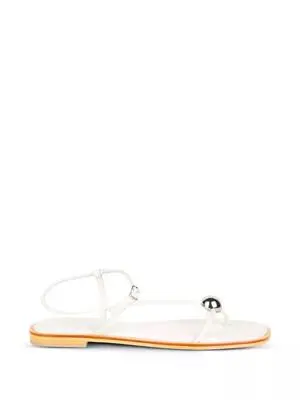 SPAZIO CORRIDONI 1 Orb-embellished Leather Sandals - White