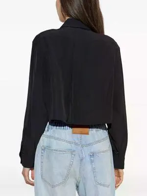 Alexander Wang Cropped Logo Embroidered Shirt