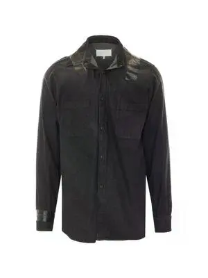 MAISON MARGIELA Tape-detail Long-sleeved Shirt - Black