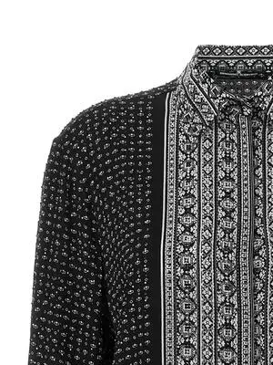 Ermanno Scervino Crystal Embellished Bandana Print Silk Shirt