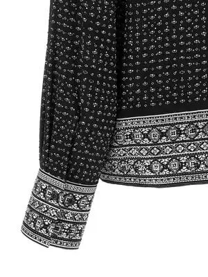 Ermanno Scervino Crystal Embellished Bandana Print Silk Shirt