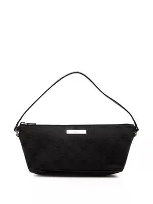 Gucci Gg Canvas Boat Shoulder Bag - Black