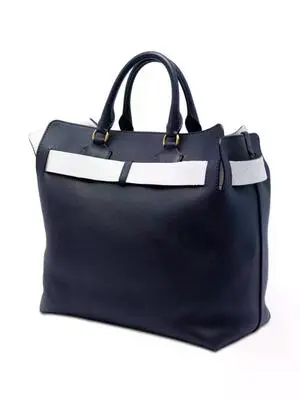 Burberry Large Bicolor Leather Belt Bag Satchel