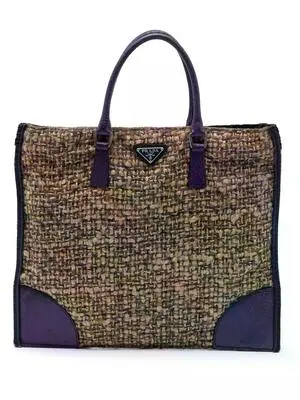 Prada Cinghiale Trimmed Viscose Flat Tote Bag