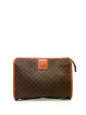 Celine Macadam Coated Canvas Clutch Bag - Brown