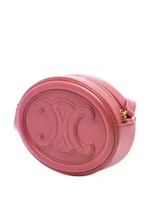 Celine Small Calfskin Cuir Triomphe Oval Crossbody Bag - Red