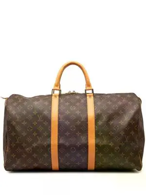 LOUIS VUITTON Monogram Keepall 50 Travel Bag - Brown
