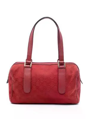 Gucci Gg Canvas Boston Bag - Red