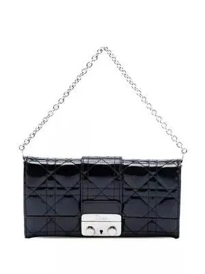 Dior Patent Cannage Miss Wallet On Chain Crossbody Bag - Black