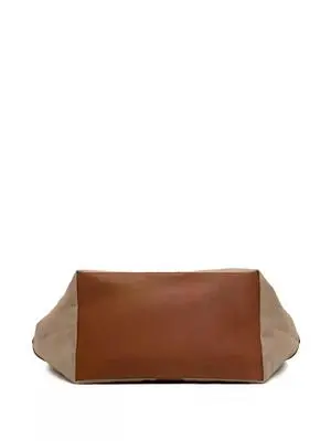 Saint Laurent Canvas Y Tote Bag With Leather Trim