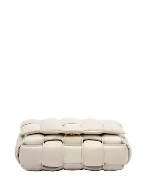 Bottega Veneta Nappa Intrecciato Padded Chain Cassette Satchel - White