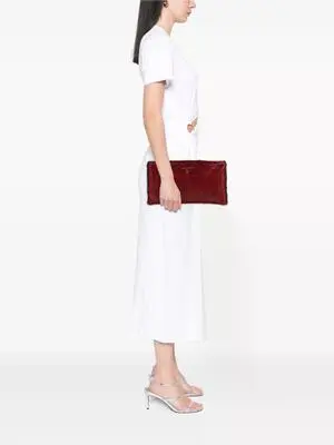 Prada Woven Goatskin Madras Zip Clutch Bag
