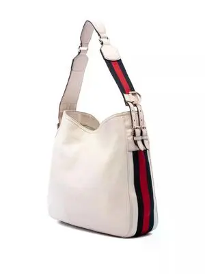 Gucci Medium Pebbled Calfskin Web Heritage Shoulder Bag