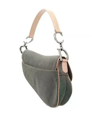Dior 2002 Denim Jean Pocket Saddle Shoulder Bag