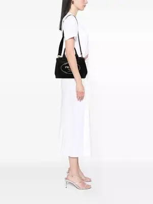 Prada Canapa Logo Satchel - Black