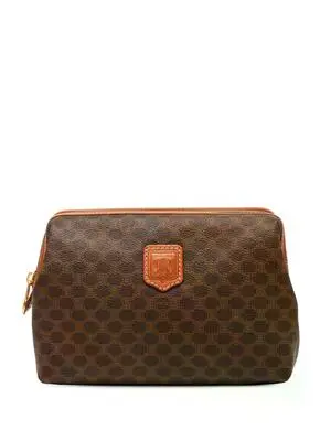 Celine Macadam Coated Canvas Pouch - Brown