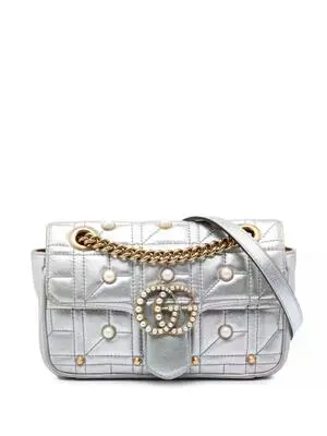 Gucci Gg Marmont Small Shoulder Bag - Silver