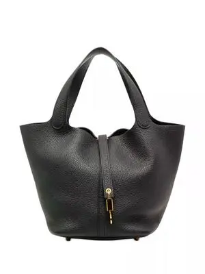 Hermès Clemence Picotin Lock 22 Handbag - Black