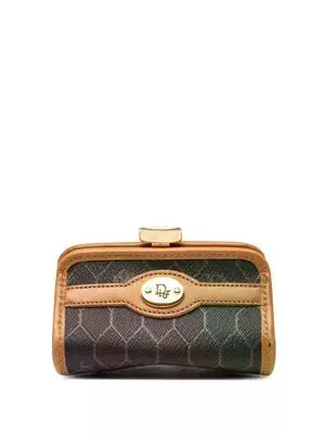 Dior Honeycomb Coated Canvas Coin Pouch - Black