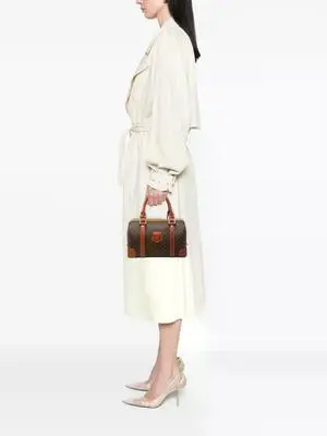 Celine Macadam Coated Canvas Boston Bag - Brown