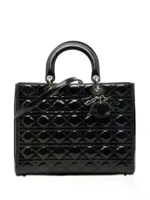 Dior Patent Cannage Lady Satchel - Blue