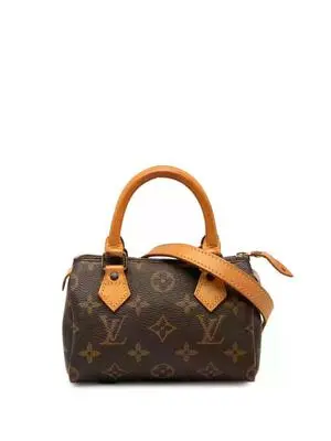 LOUIS VUITTON Monogram Nano Speedy Bandouliere Satchel - Brown