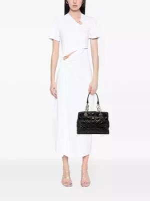 Dior Patent Cannage Soft Zipped Shopping Tote Bag - Black